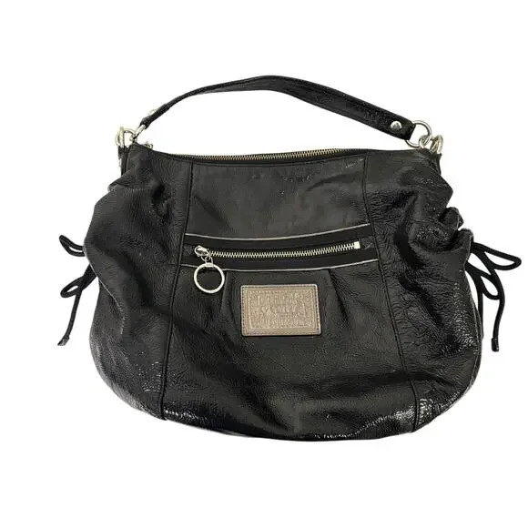 Coach | Bags | Coach Poppy Hobo Bag Shoulder Purse Black Patent Leather ...
